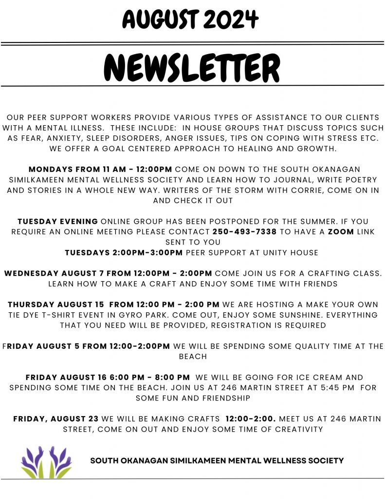 Peer Support Program - South Okanagan Similkameen Mental Wellness Society